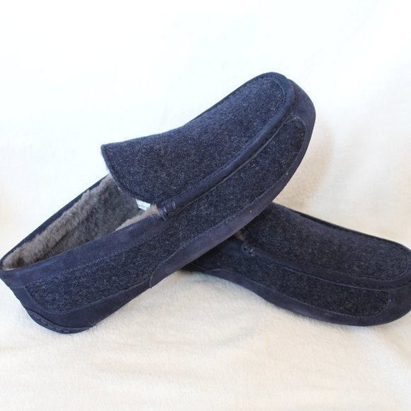 UGG | Shoes | Ugg New Ascot Wool Shearling Slippers Blue | Poshmark